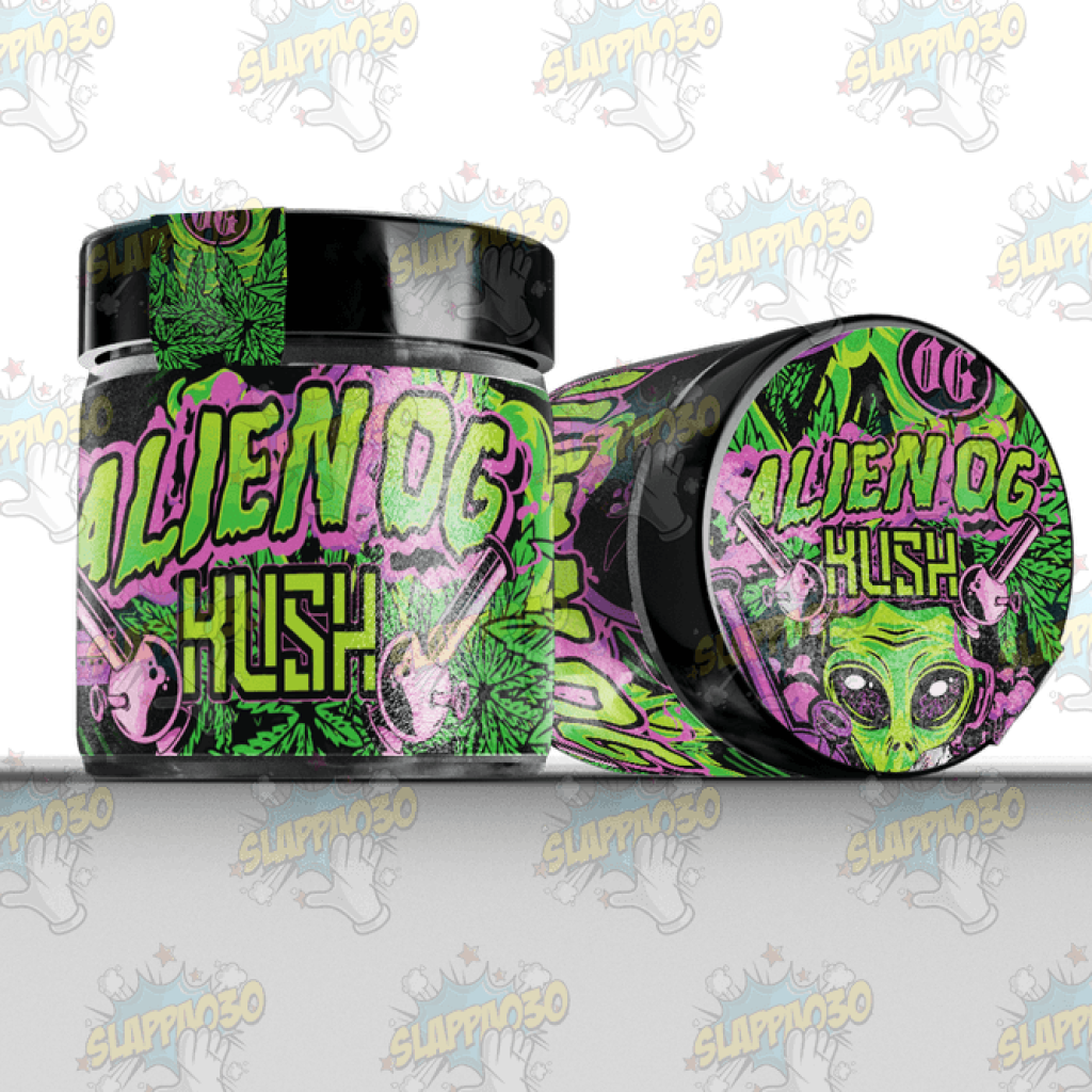 Glass Jars 60ml with Labels - Alien OG Kush | Slappa030